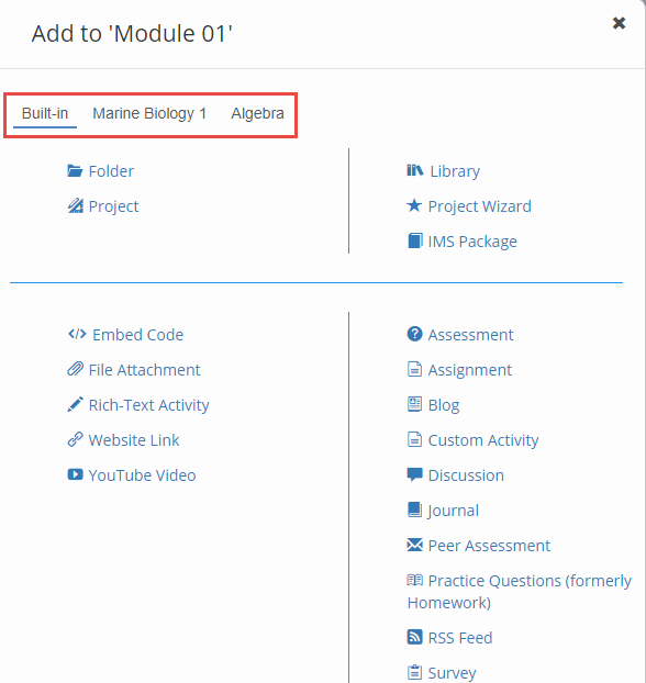 Adding Activity Templates to a Domain – Pearson Connexus Support