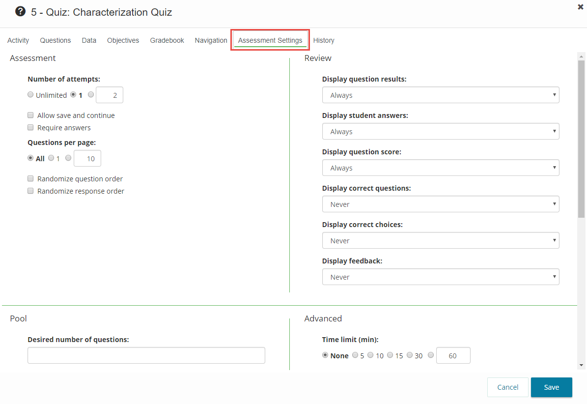 Assessment Activity Editor – Pearson Connexus Support