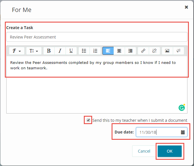 Create Self-Assigned Tasks – Pearson Connexus Support