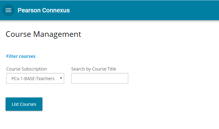 Course Management Tool – Pearson Connexus Support